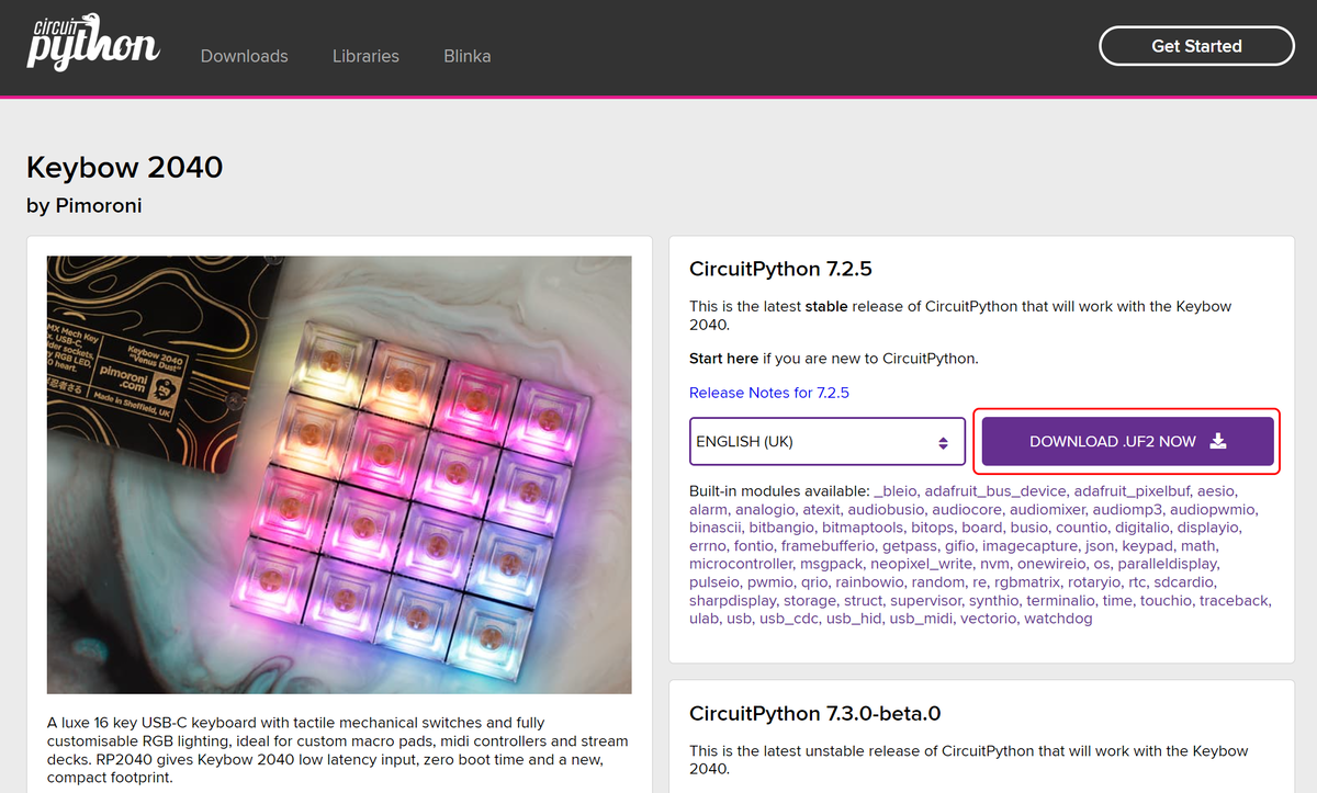 Circuitpython And Keybow 2040