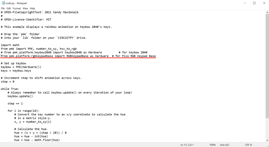CircuitPython and Keybow 2040