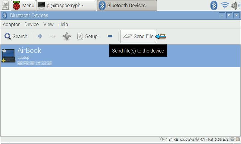 Sending and receiving files using Bluetooth