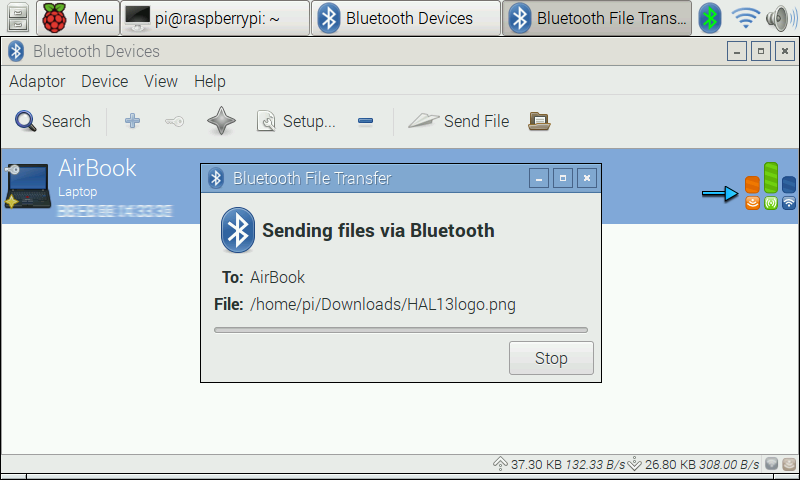 Sending and receiving files using Bluetooth