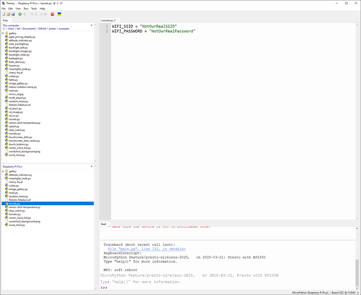 Getting Started with Pimoroni Presto