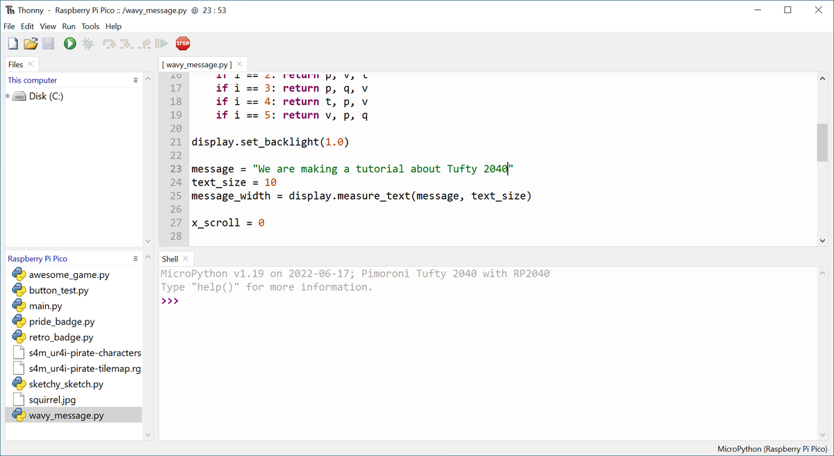 Getting Started with Tufty 2040